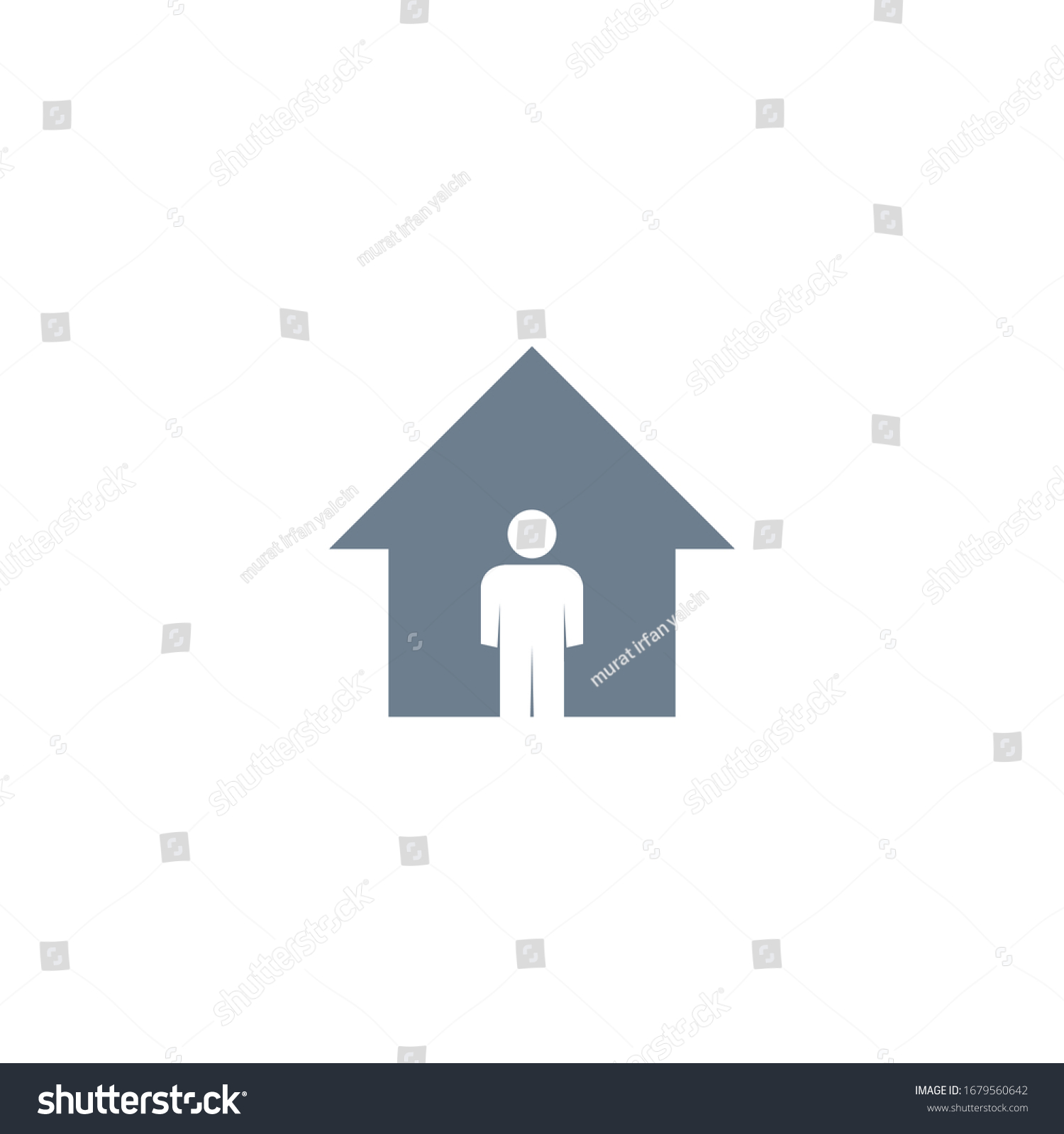 Human Inside House View Vector Icon Stock Vector (Royalty Free) 1679560642