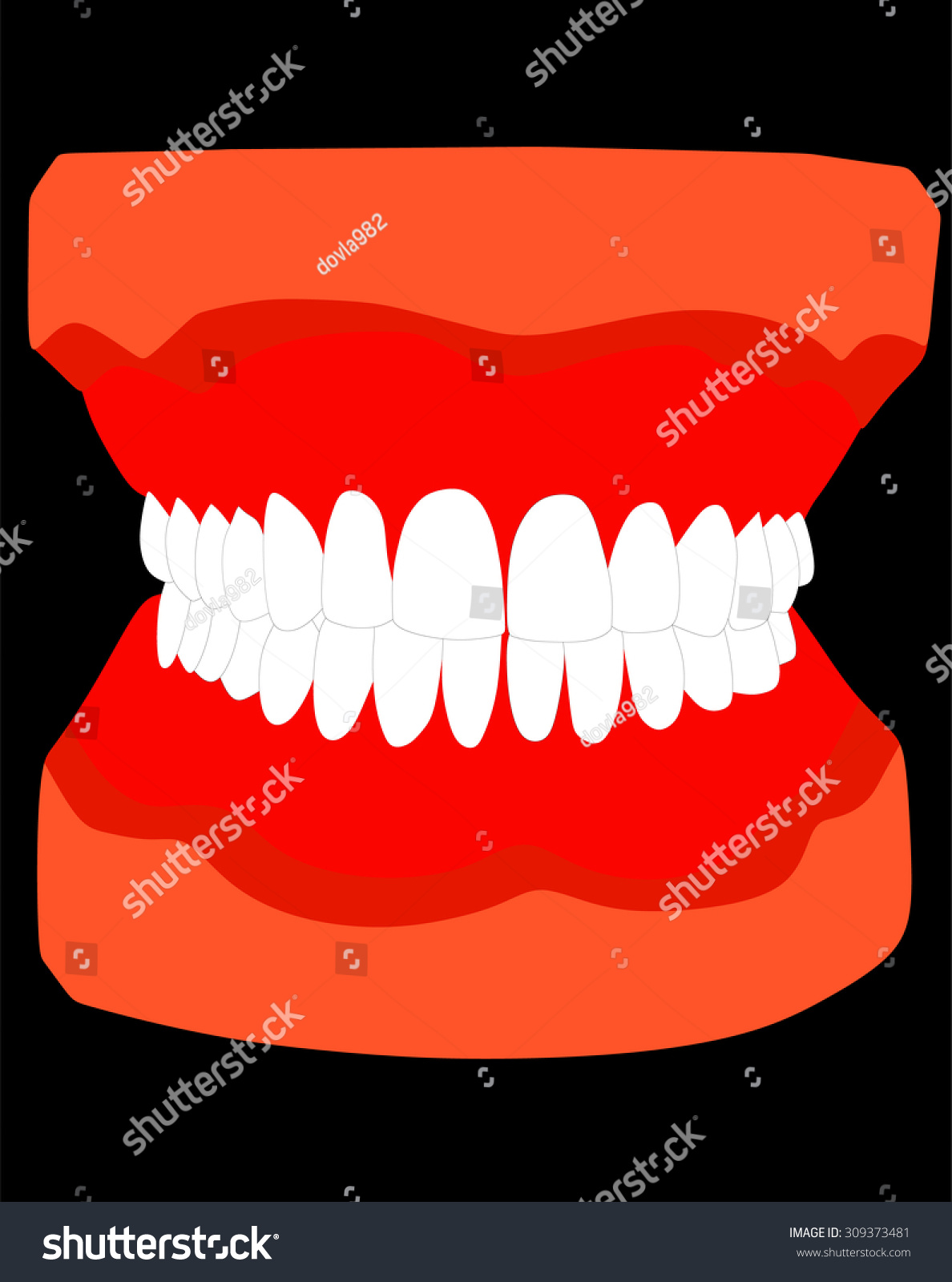 Vektor Stok Human Jaw Vector Illustration Isolated (Tanpa Royalti ...