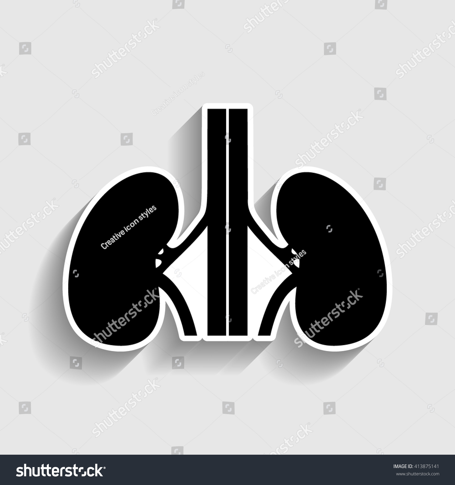 Human Kidneys Sign Stock Vector (Royalty Free) 413875141 | Shutterstock