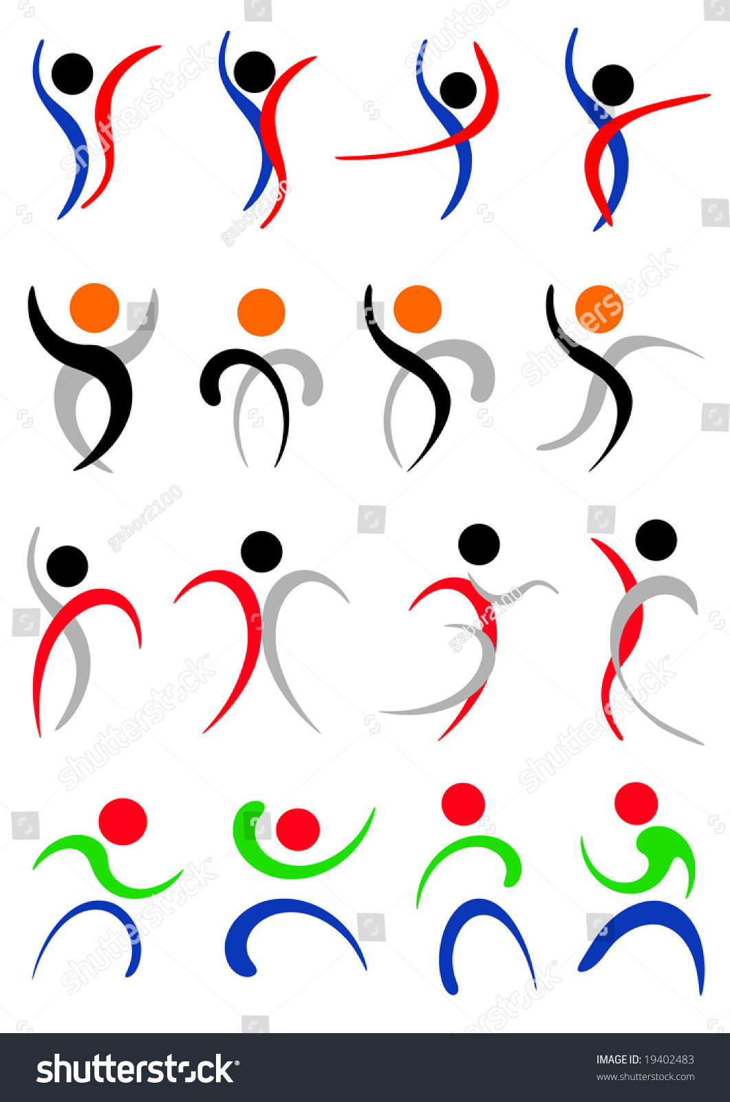 Vektor Stok Human Logos Icons Vector Illustration (Tanpa Royalti ...
