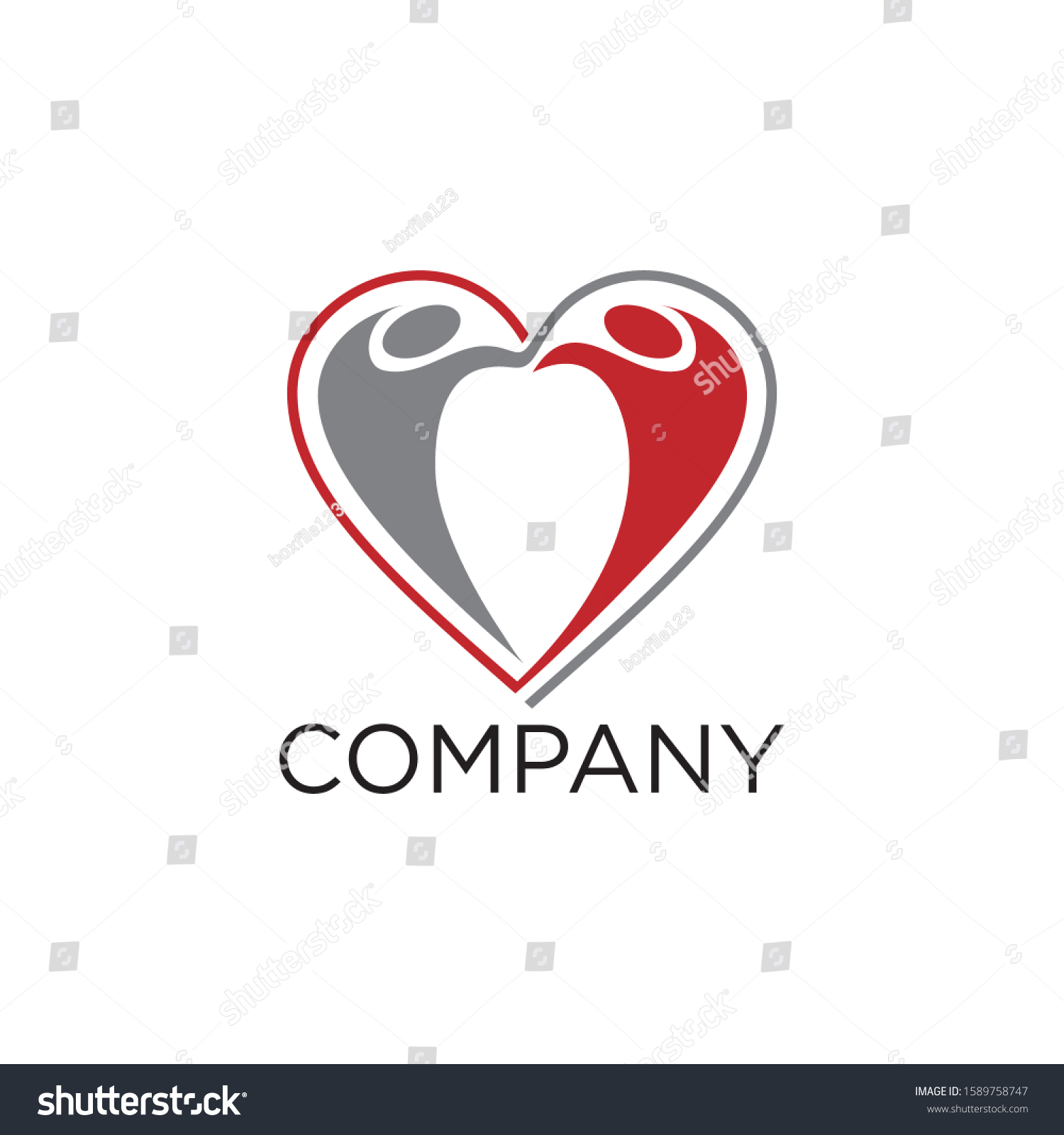 Human Love Logo Design Vector Icon Stock Vector (Royalty Free) 1589758747