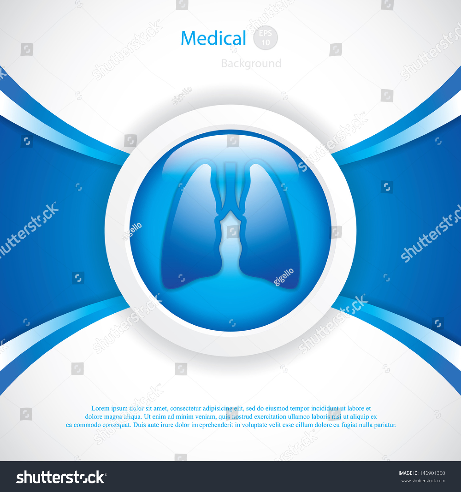 Human Lungs Xray Backgroundvector Stock Vector (Royalty Free) 146901350 ...