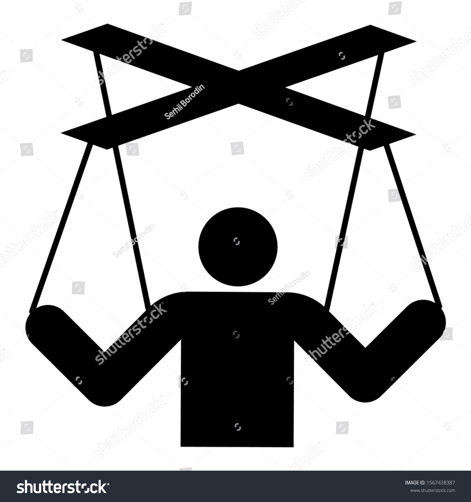 Human Manipulation Concept Puppet Stick Man 스톡 벡터(로열티 프리) 1567438387 ...