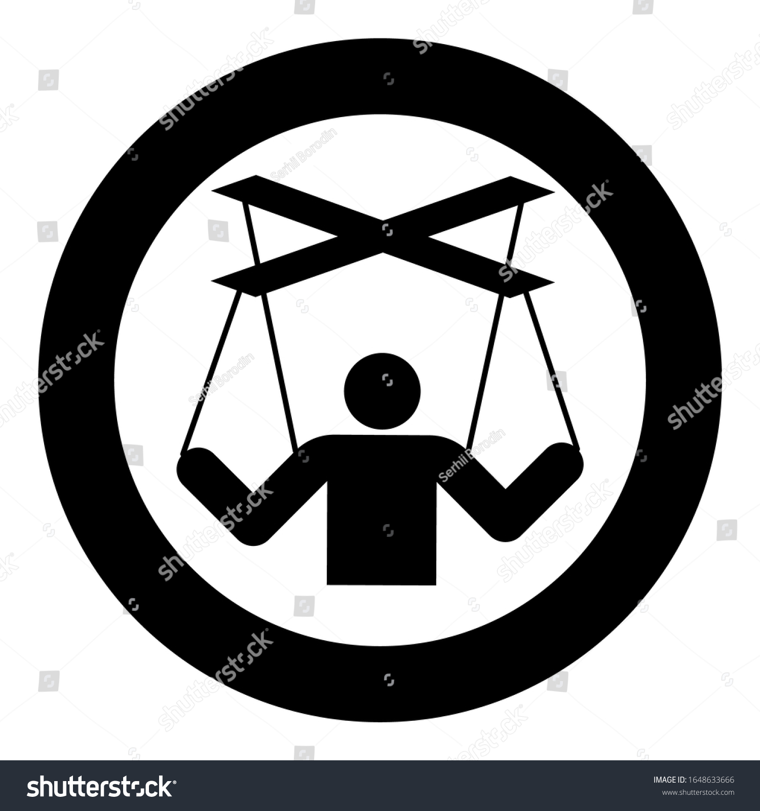 Human Manipulation Concept Puppet Stick Man Stock Vector (Royalty Free ...