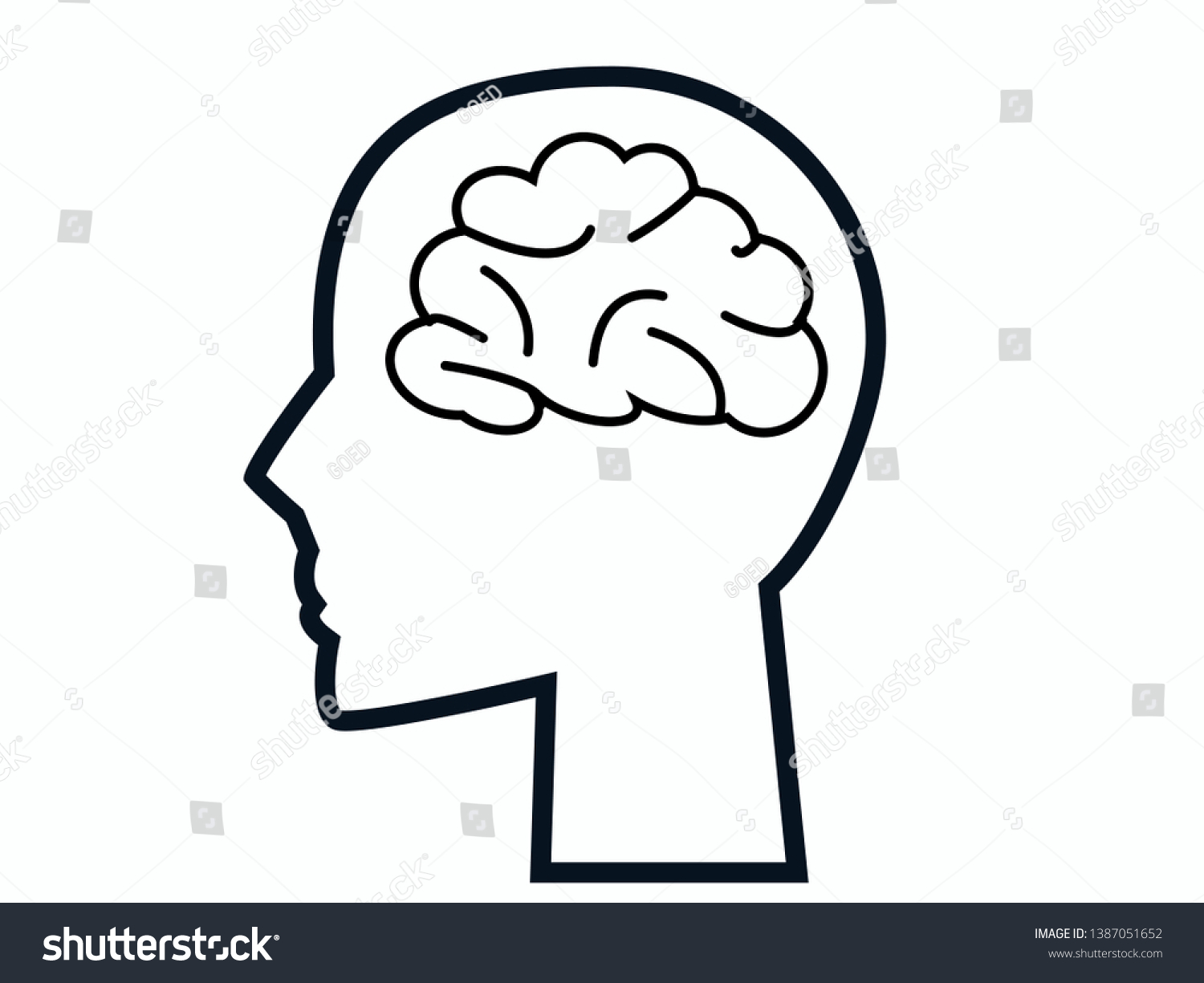 Human Mind Icons Thin Line Style Stock Vector (Royalty Free) 1387051652 ...