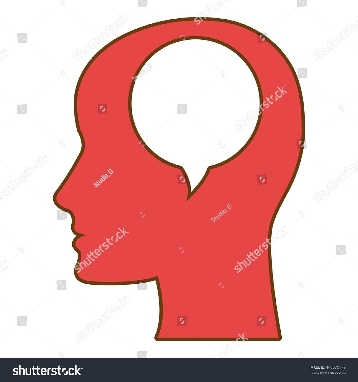 Human Mind Thinking Isolated Icon Vector Stock Vector 448670179 ...