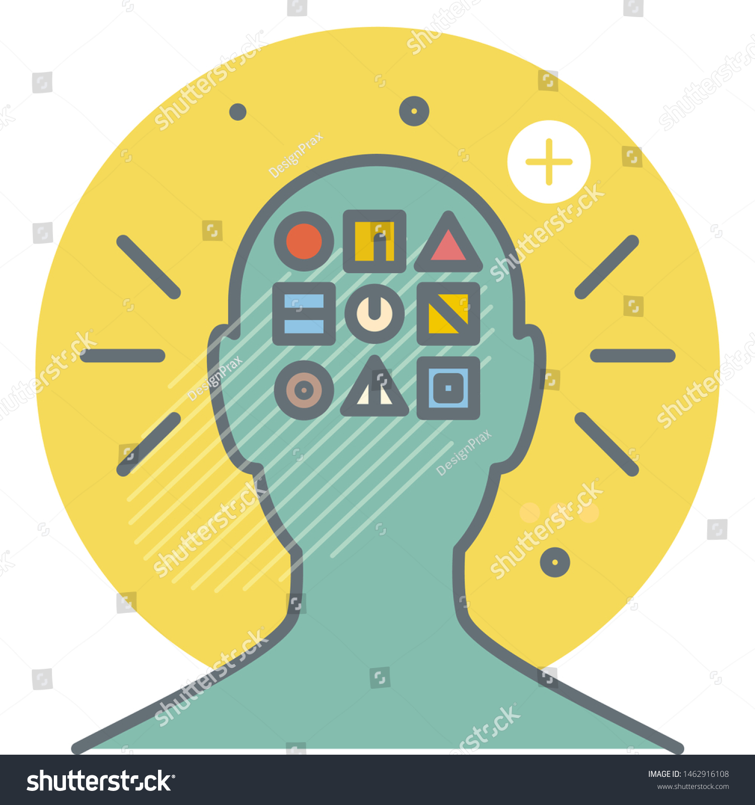 Human Mind Learning Blocks Icon Eps Stock Vector (Royalty Free ...
