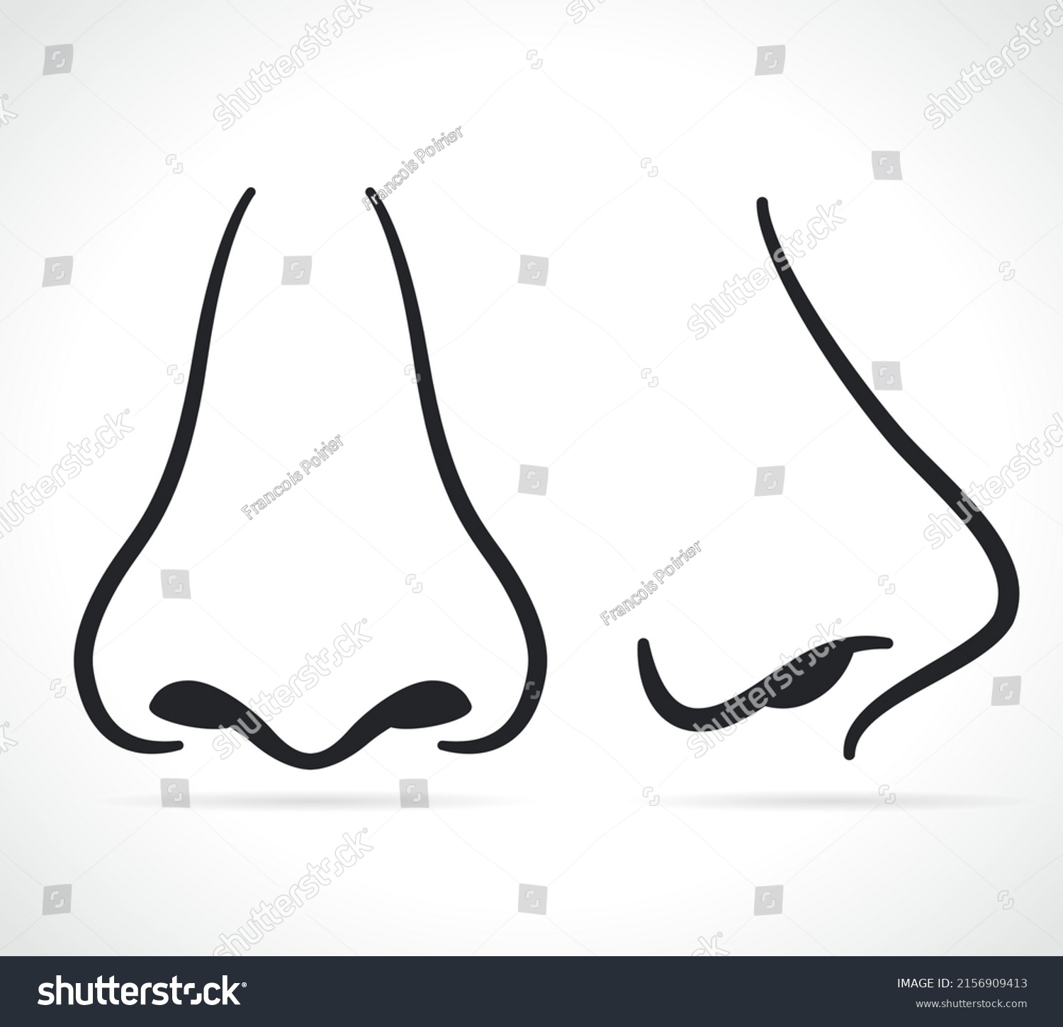 Human Nose Black White Stock Vector (Royalty Free) 2156909413 ...