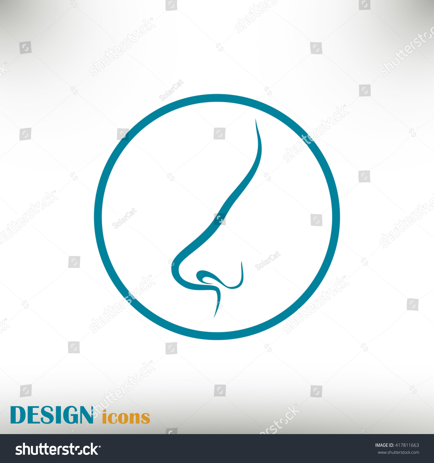 Human Nose Vector Isolated Line Icon: vector de stock (libre de ...