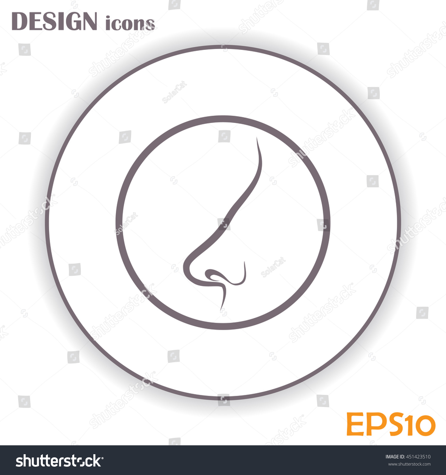 Human Nose Vector Isolated Line Icon Stock Vector (Royalty Free ...