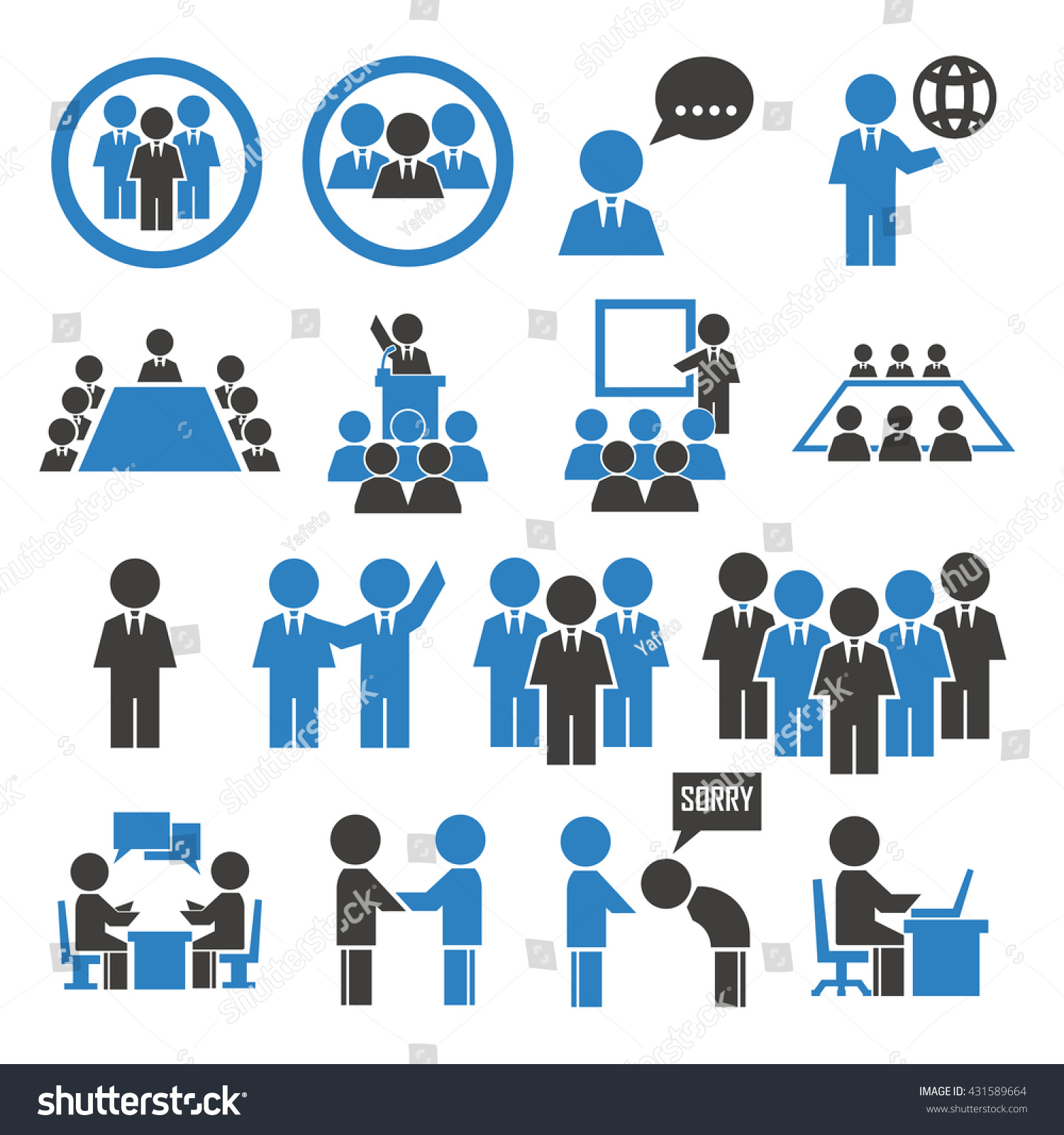 Human Office Icon Set Stock Vector (Royalty Free) 431589664