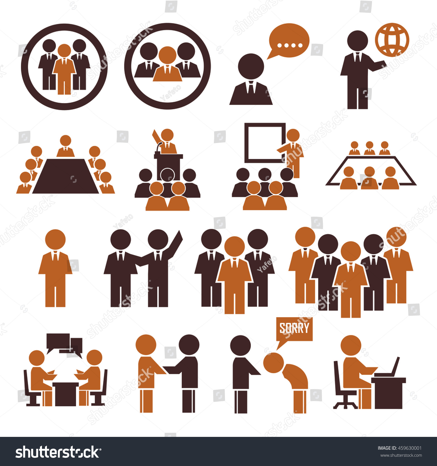 Human Office Icon Set: vector de stock (libre de regalías) 459630001 ...