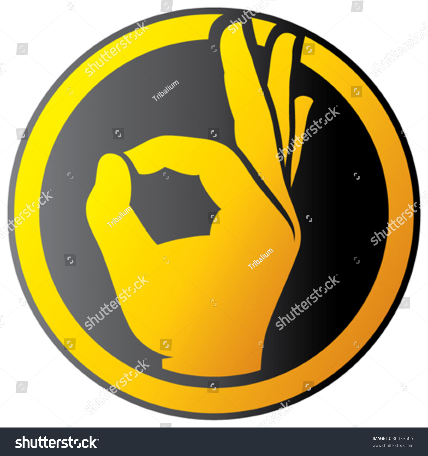 Vektor Stok Human Okay Hand Button Icon (Tanpa Royalti) 86433505 ...