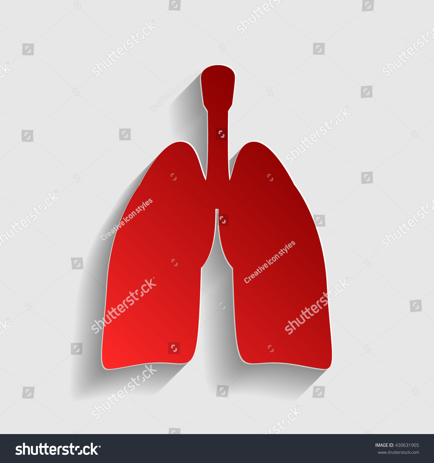 Human Organs Lungs Sign Stock Vector (Royalty Free) 430631905 ...