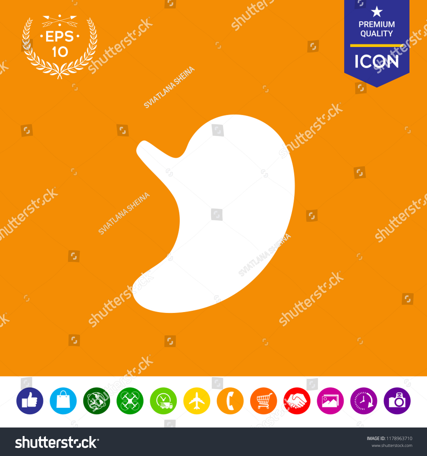 Human Organs Stomach Icon Stock Vector (Royalty Free) 1178963710 ...