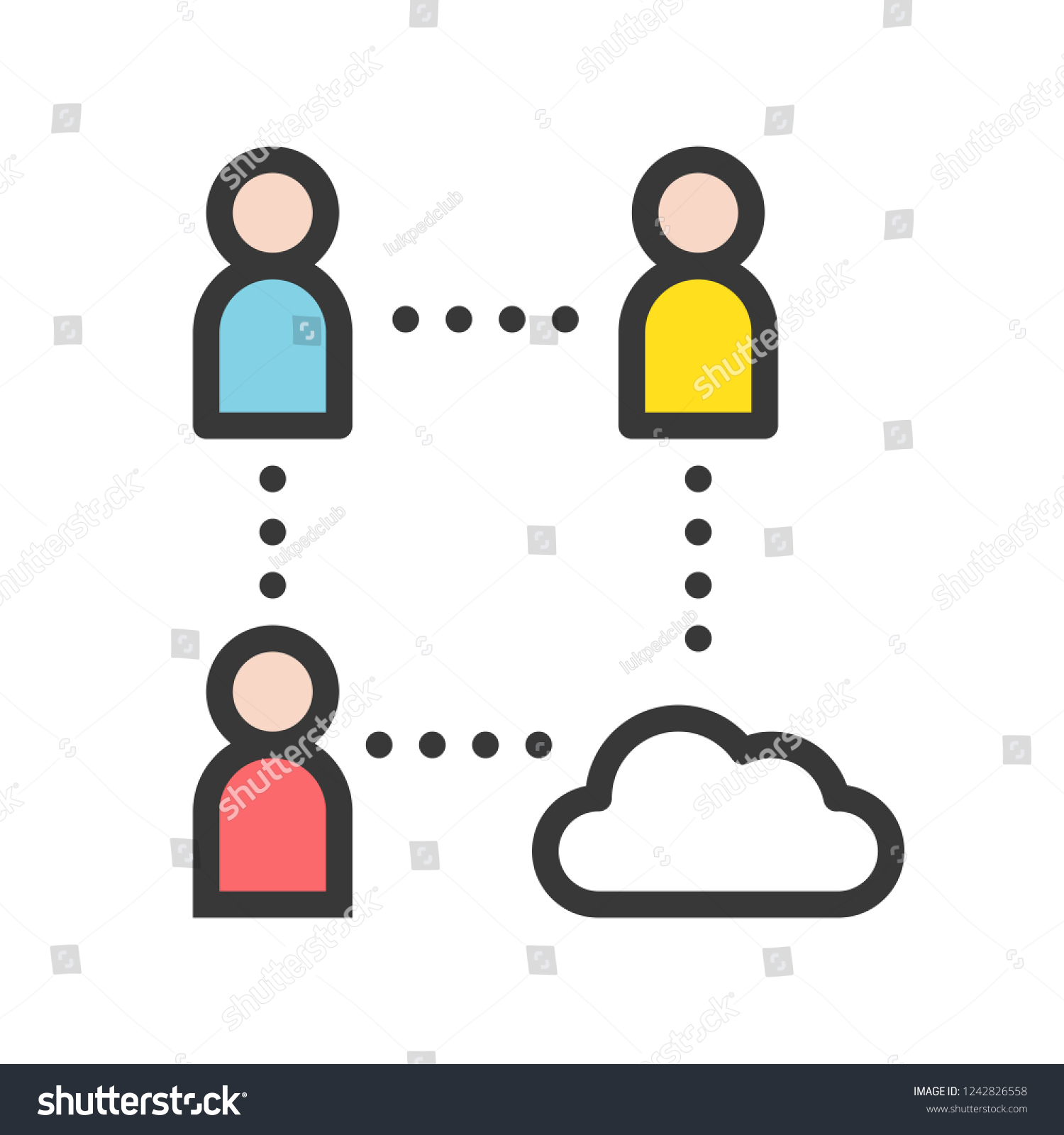 Human Pictogram Connection Cloud Network Communication Stock Vector ...
