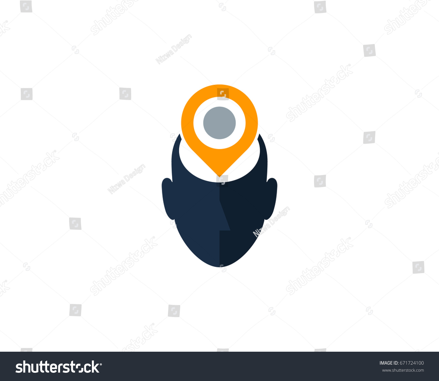 Human Pin Icon Logo Design Element Stock Vector (Royalty Free ...