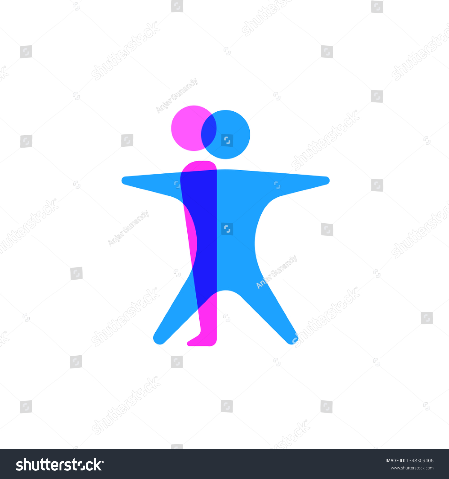 Human Pose Overlay Style Icon Stock Vector (Royalty Free) 1348309406