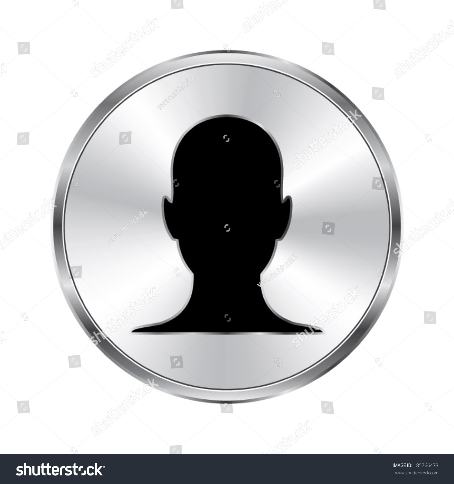 Human Profile Icon Vector Brushed Metal: เวกเตอร์สต็อก (ปลอดค่า ...