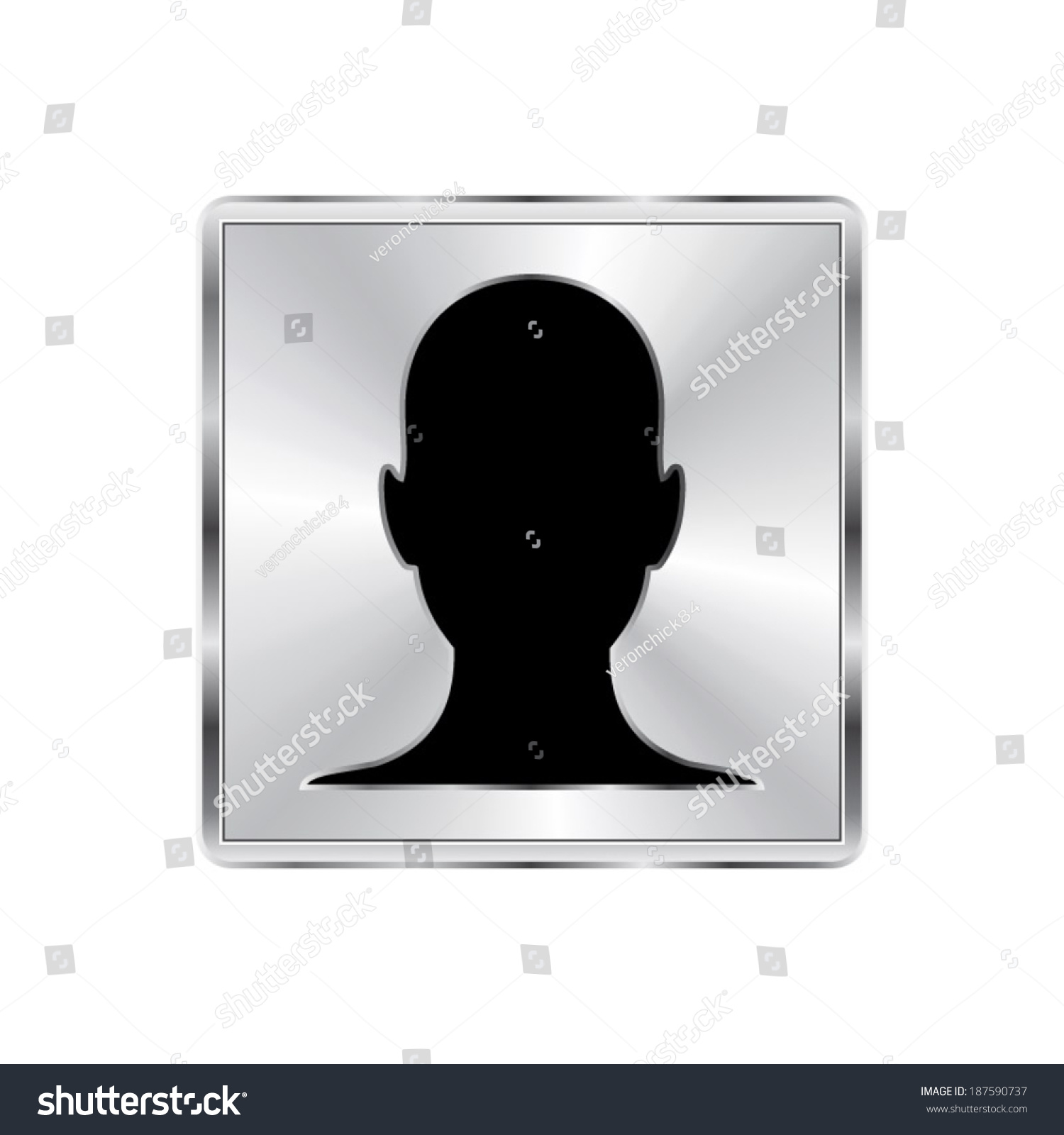 Human Profile Icon Vector Brushed Metal Stock Vector (Royalty Free ...