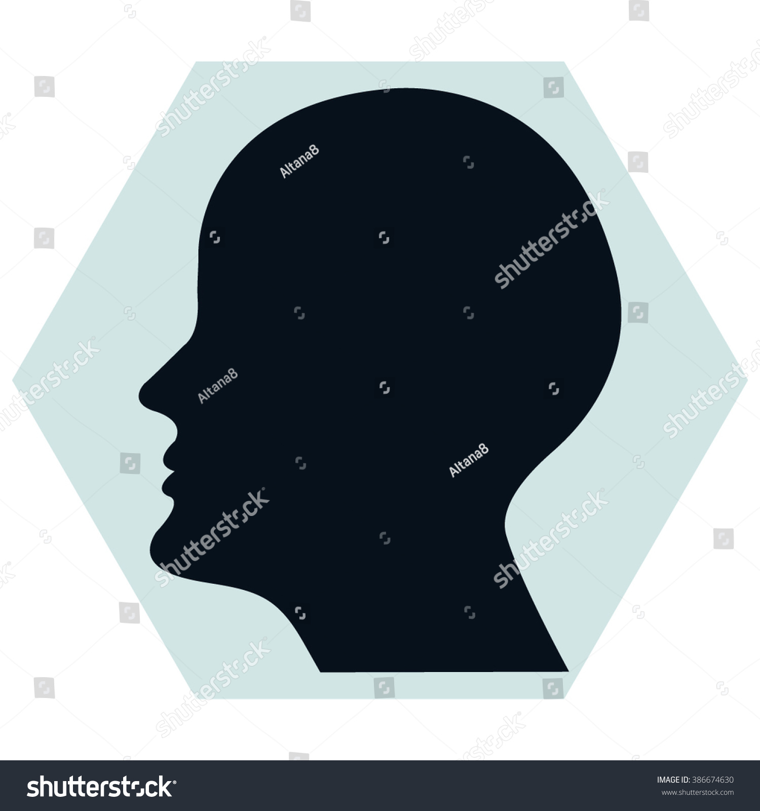 Human Profile Picture: vector de stock (libre de regalías) 386674630