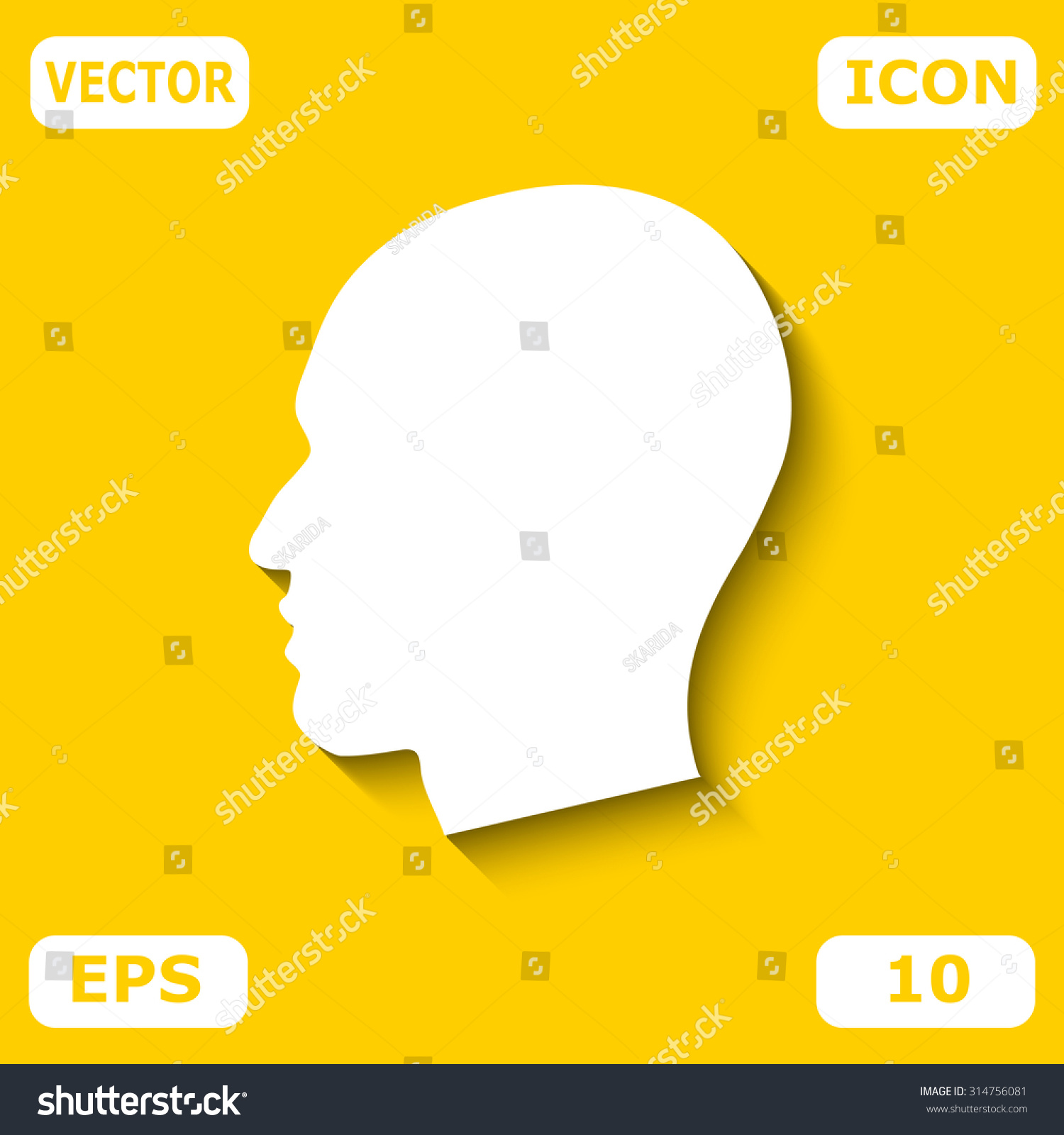 Human Profile Vector Icon Stock Vector (Royalty Free) 314756081