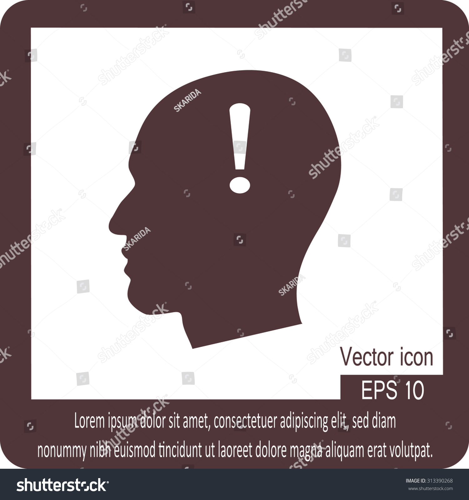 Human Profile Exclamation Mark Vector Icon Stock Vector (Royalty Free ...