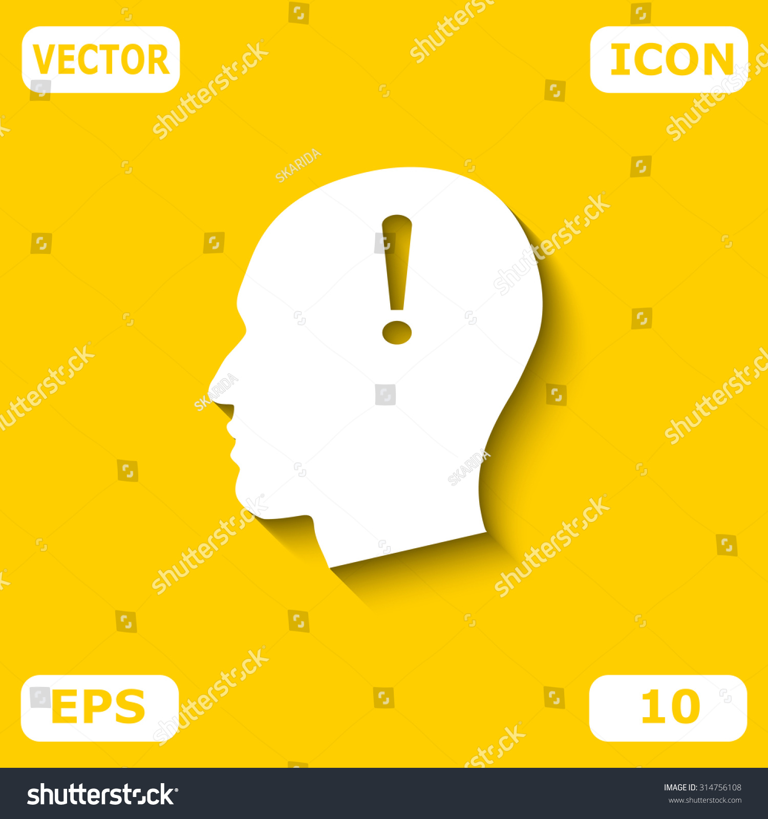 Human Profile Exclamation Mark Vector Icon Stock Vector (Royalty Free ...