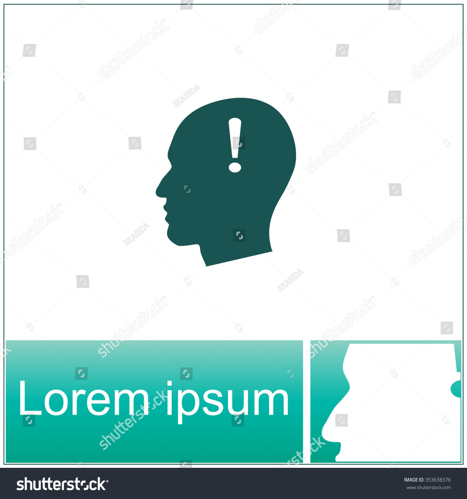 Human Profile Exclamation Mark Vector Icon: vector de stock (libre de ...