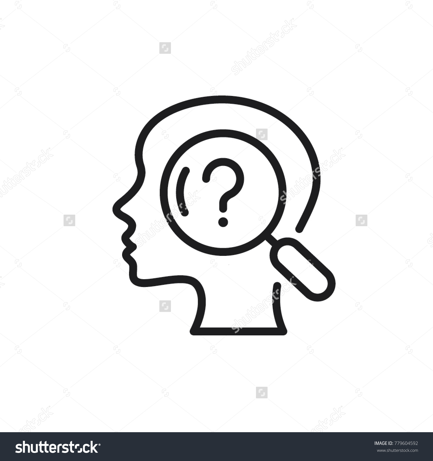 Human Psychology Research Icon Vector: vector de stock (libre de ...