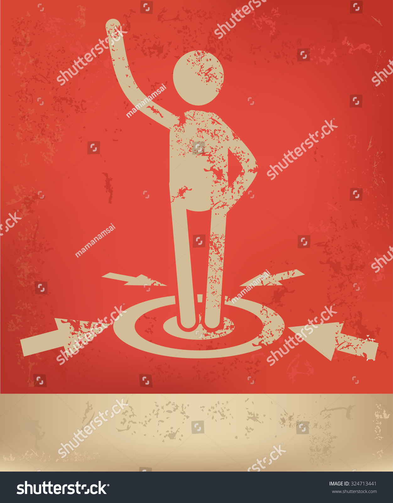 Human Resource Character Design On Red Stock Vector (Royalty Free ...