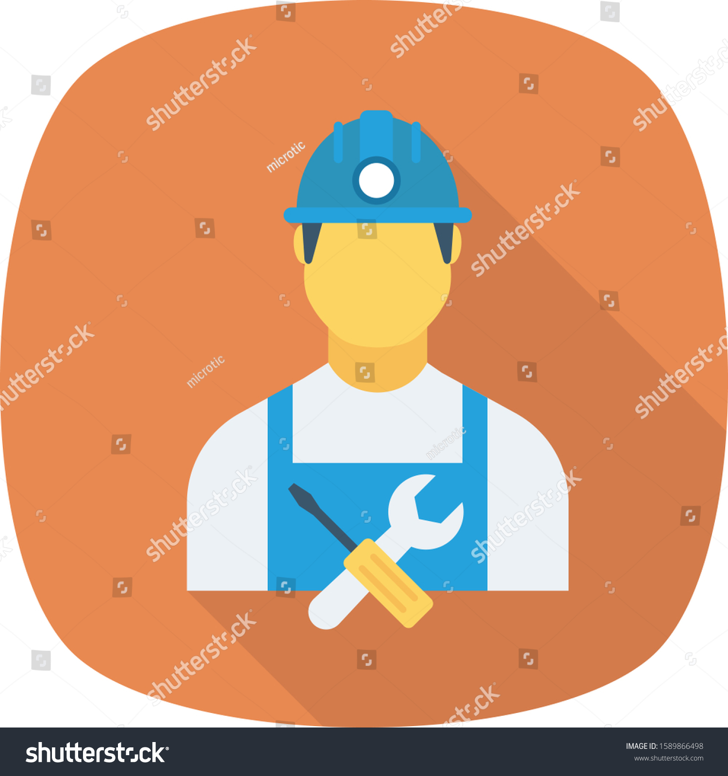 Human Resource Flat Icons Engineer Technician Stock Vector (Royalty ...