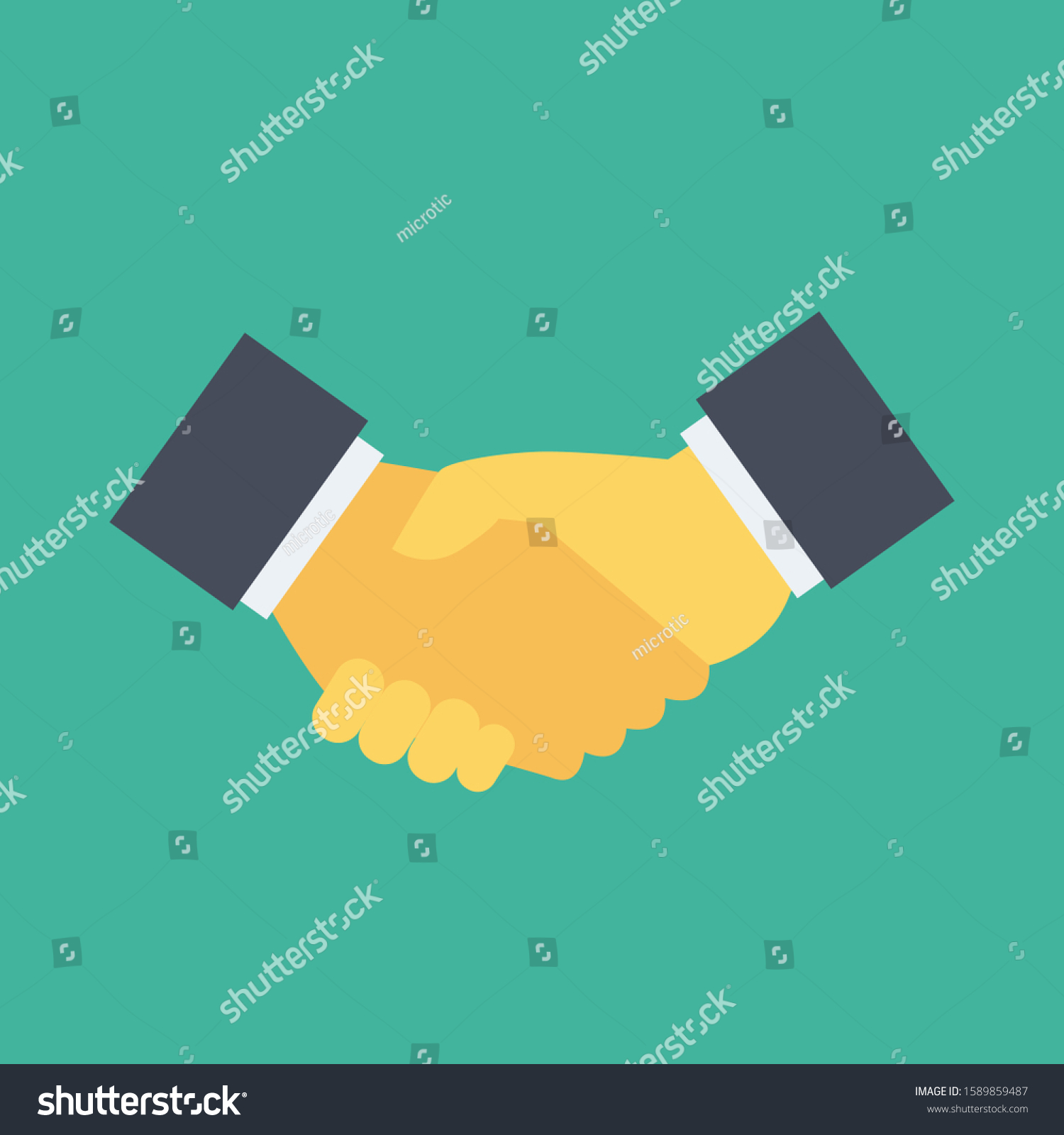 Human Resource Flat Icons Teamwork Handshake Stock Vector (Royalty Free ...