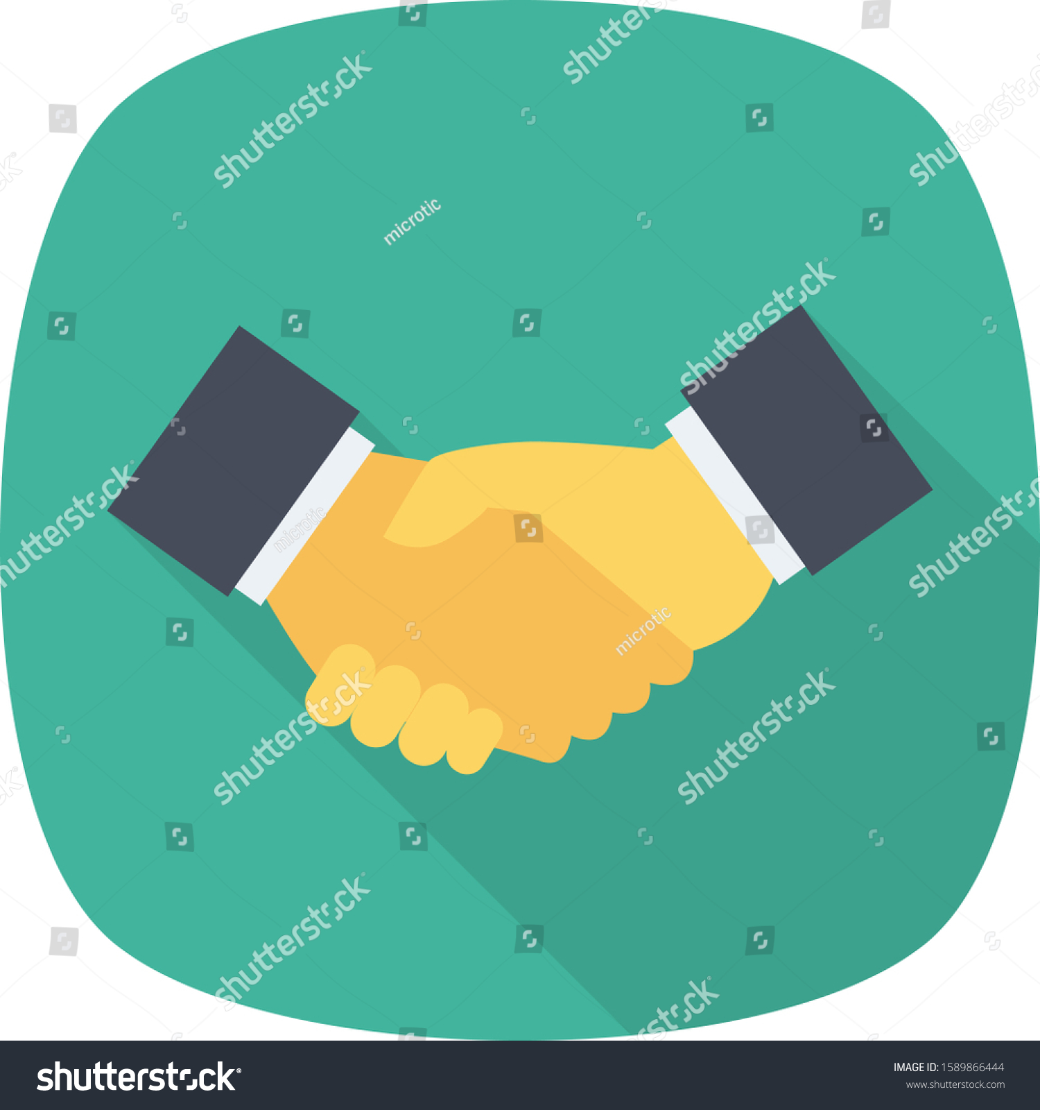 Human Resource Flat Icons Teamwork Handshake Stock Vector (Royalty Free ...