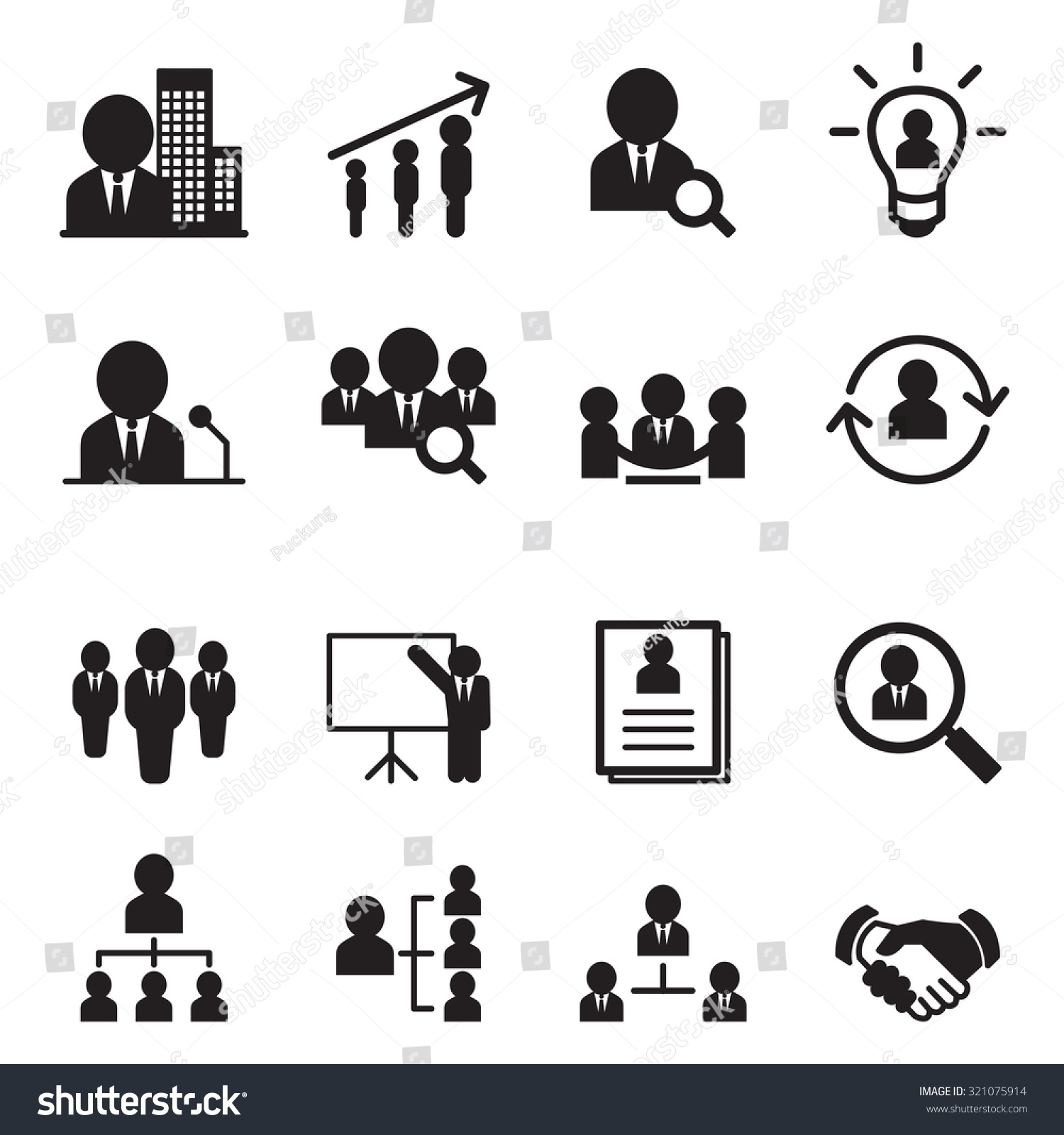 Human Resource Management Icon Set Stock Vector (Royalty Free ...