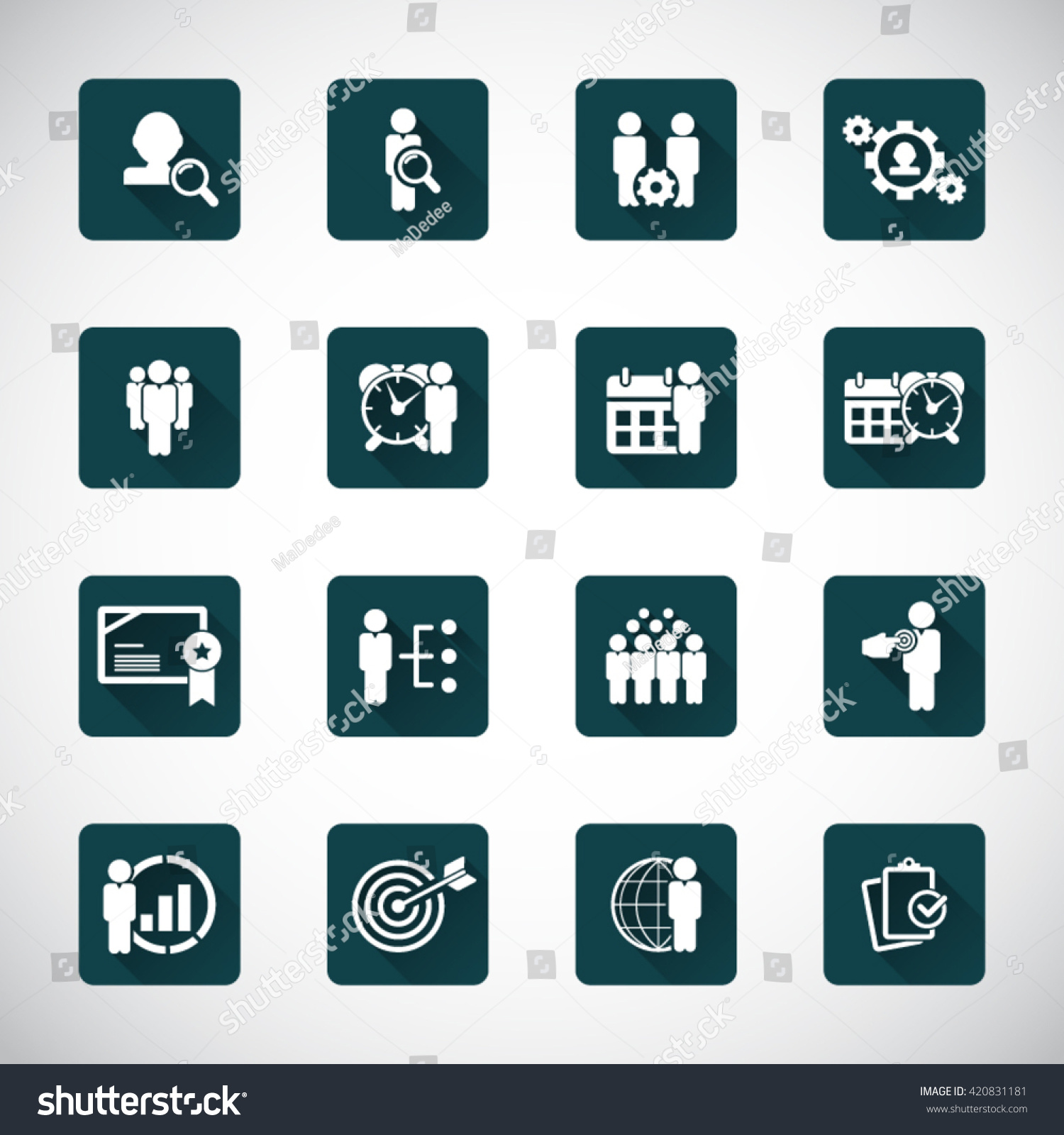 Human Resource Management Icon Set: vector de stock (libre de regalías ...