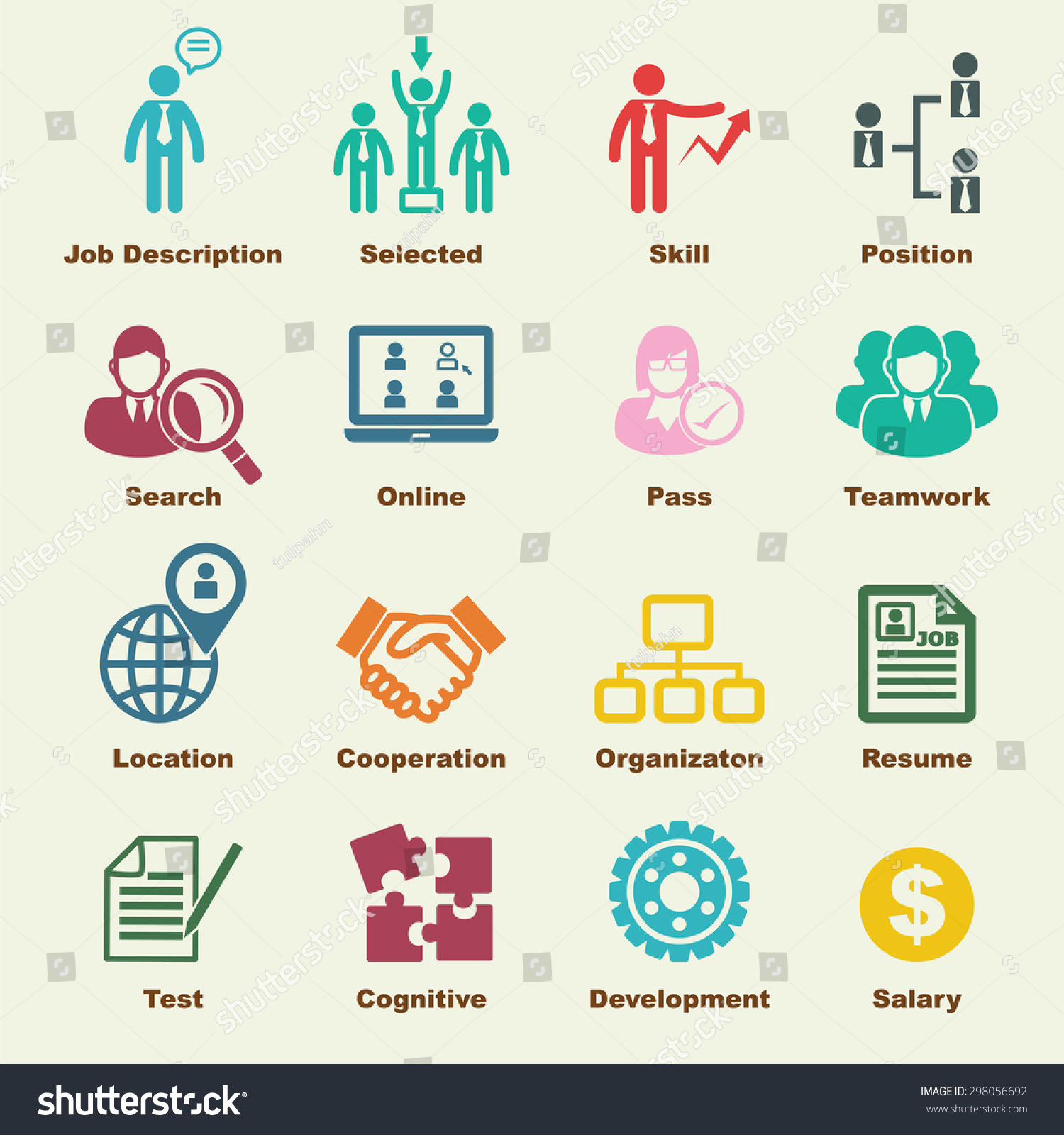Human Resources Elements Vector Infographic Icons: เวกเตอร์สต็อก (ปลอด ...