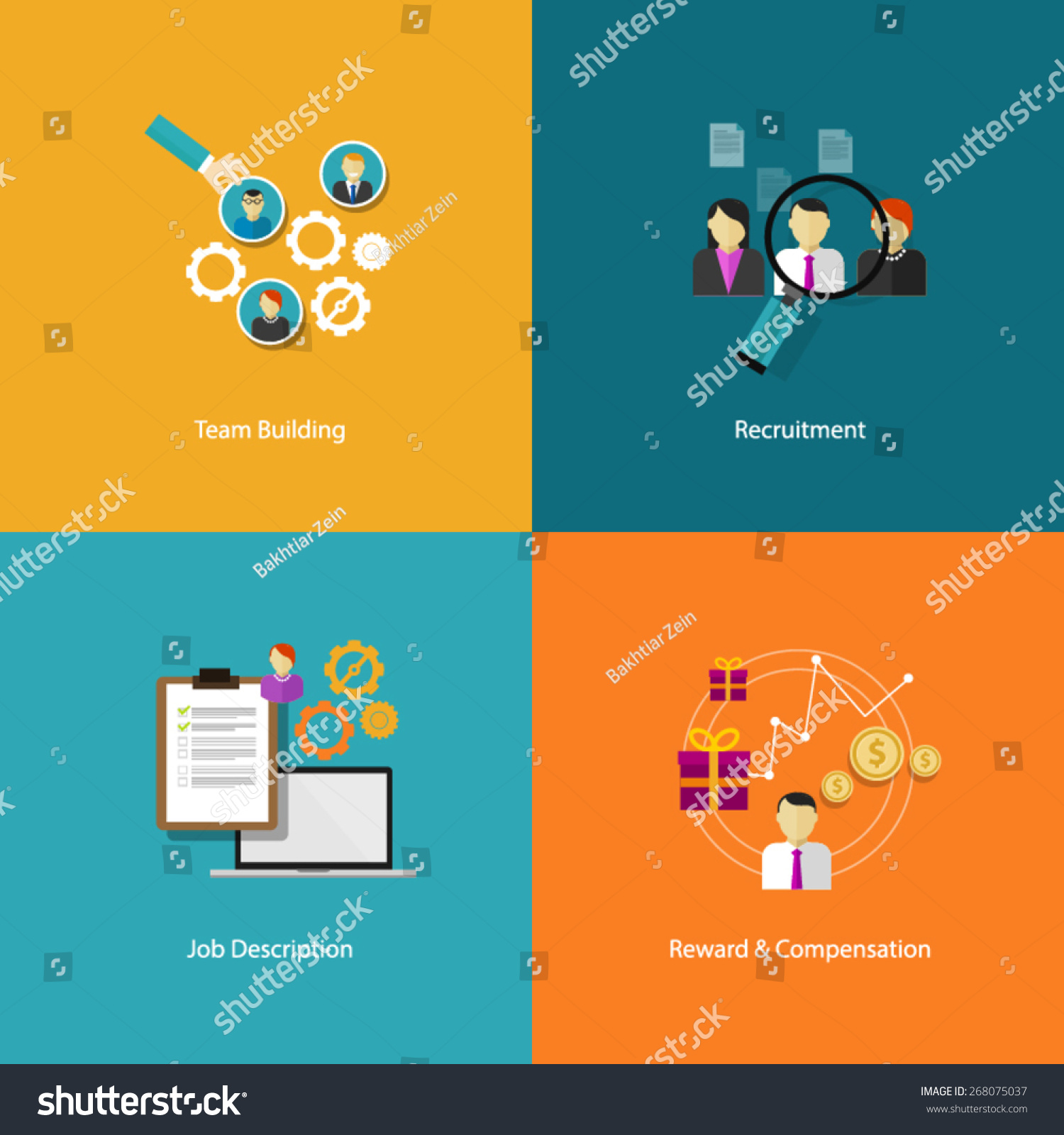 ensemble d'icônes ressources humaines : image vectorielle de stock ...