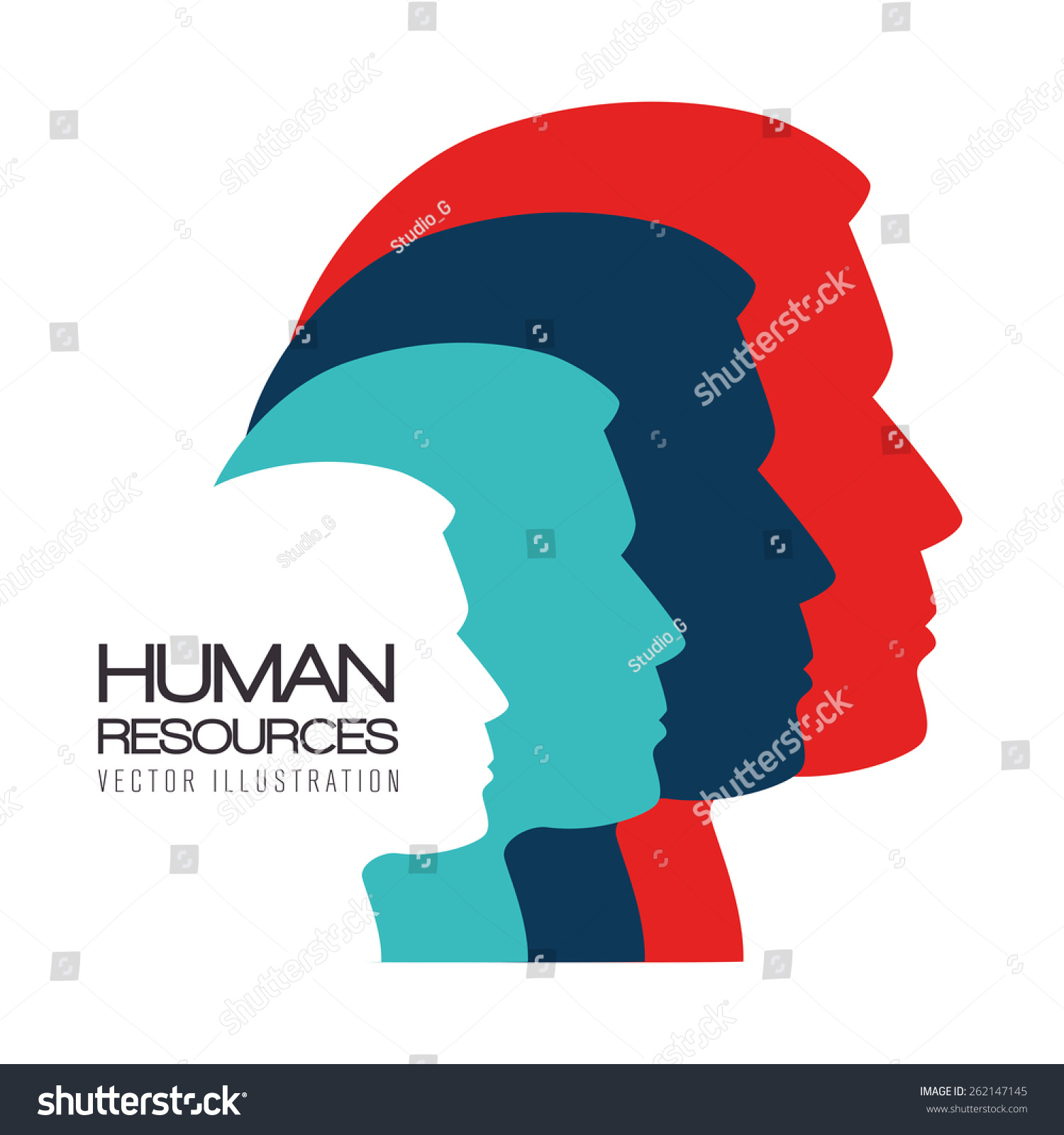 Human Resources Over White Background Vector Stock Vector (Royalty Free ...