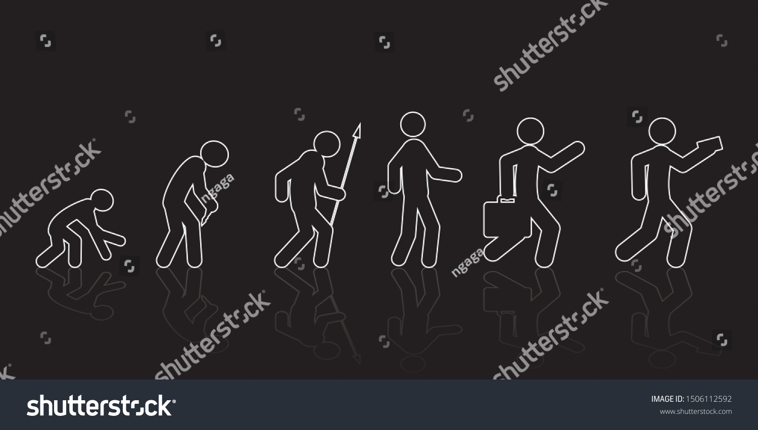 Human Revolution Progress Walk Stages Vector Stock Vector (Royalty Free ...