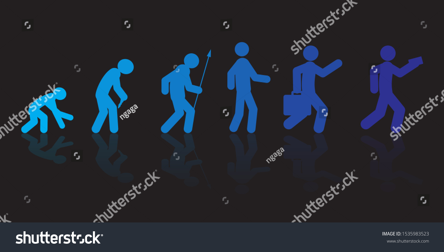 Human Revolution Progress Walk Stages Vector: เวกเตอร์สต็อก (ปลอดค่า ...