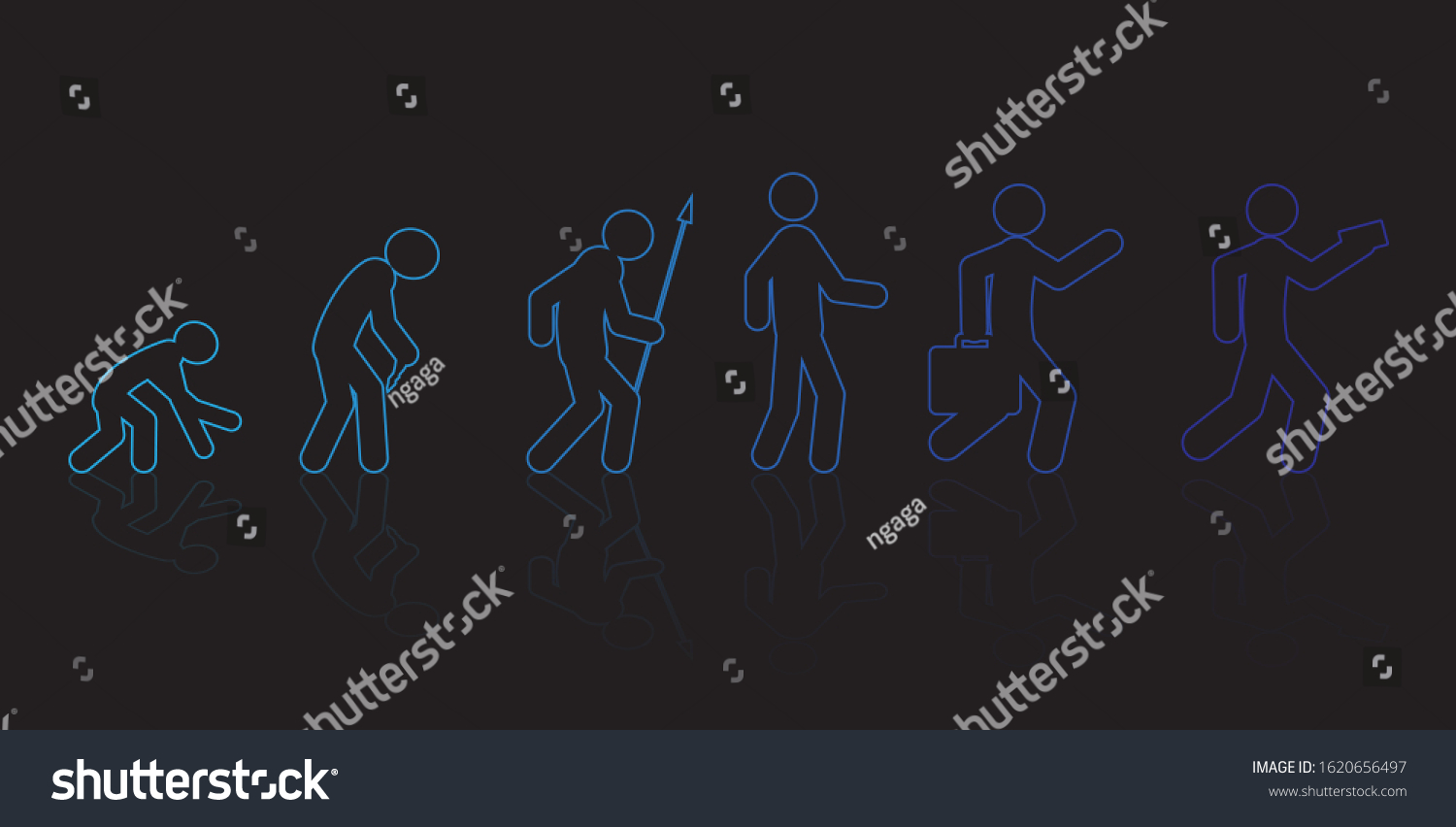 Human Revolution Progress Walk Stages Vector: เวกเตอร์สต็อก (ปลอดค่า ...