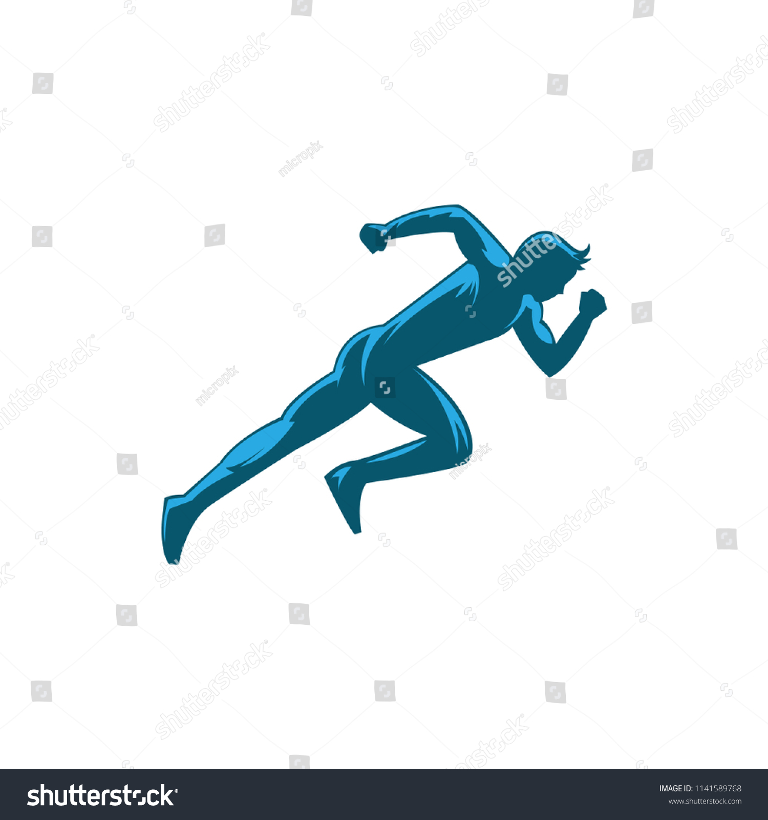 Human Run Vector Illustration Silhouette Stock Vector (Royalty Free ...