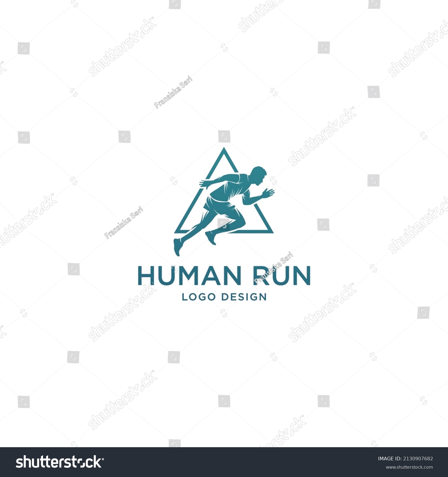 Human Running Triangle Logo Design Stock Vector (Royalty Free ...