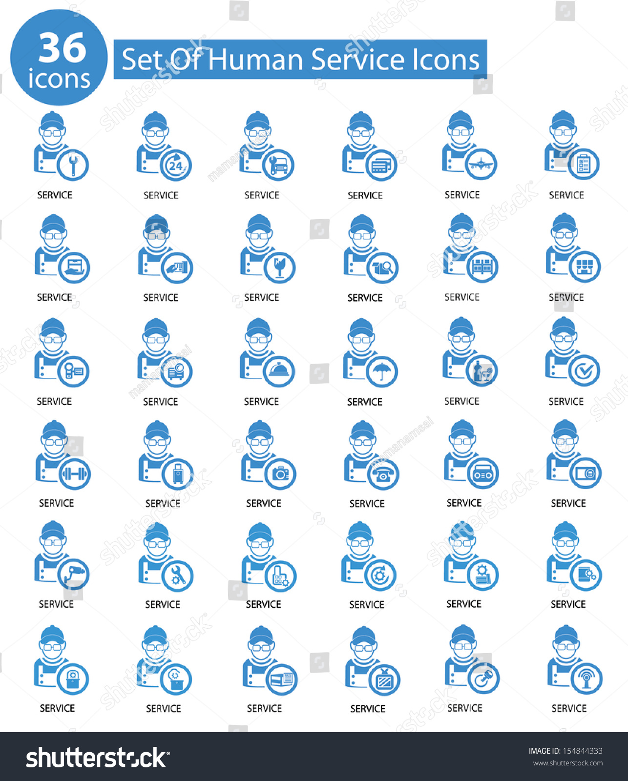 Human Service Iconsblue Versionvector Stock Vector (Royalty Free ...