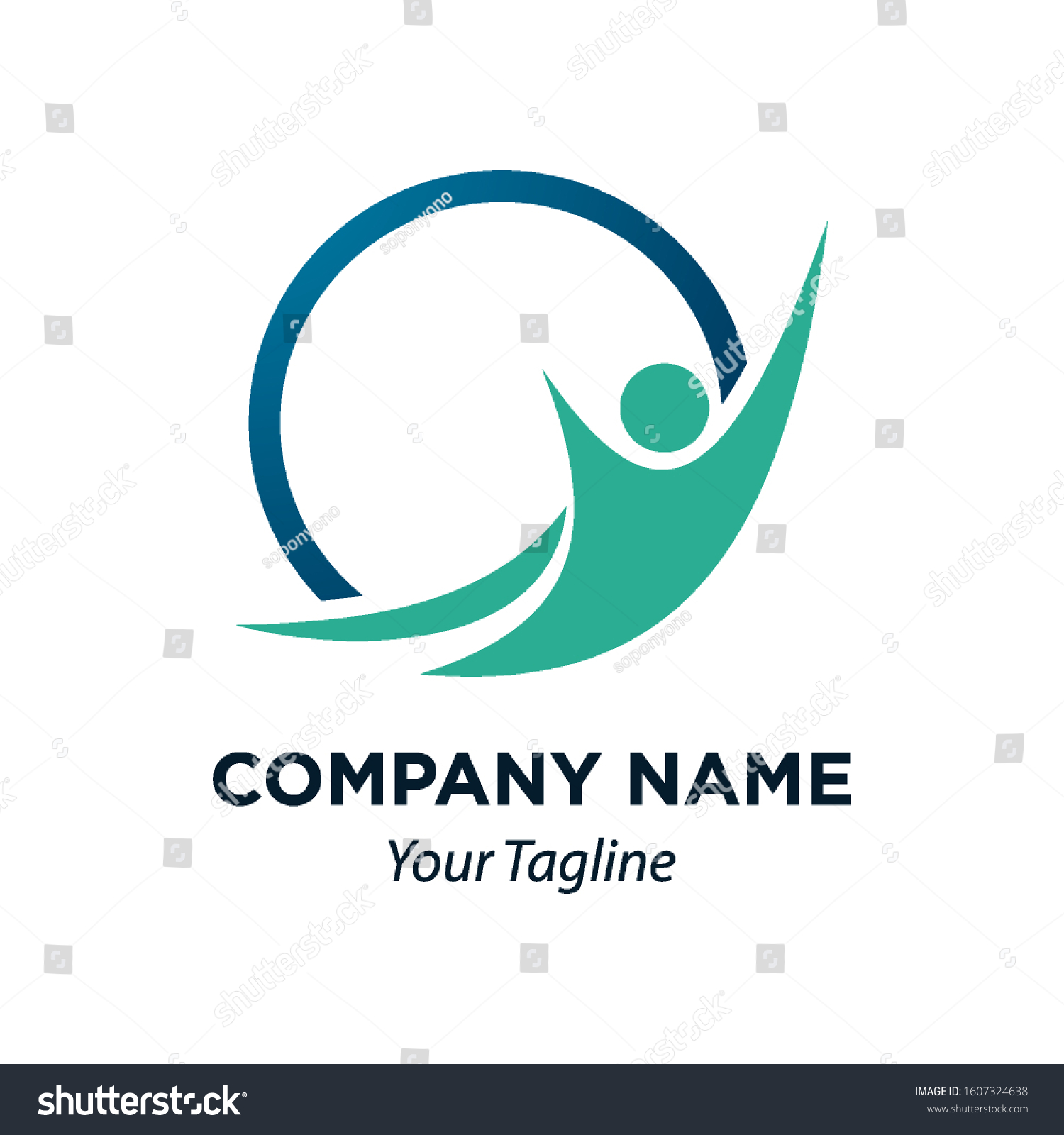 Human Shape Circle Icon Vector Logo: vector de stock (libre de regalías ...