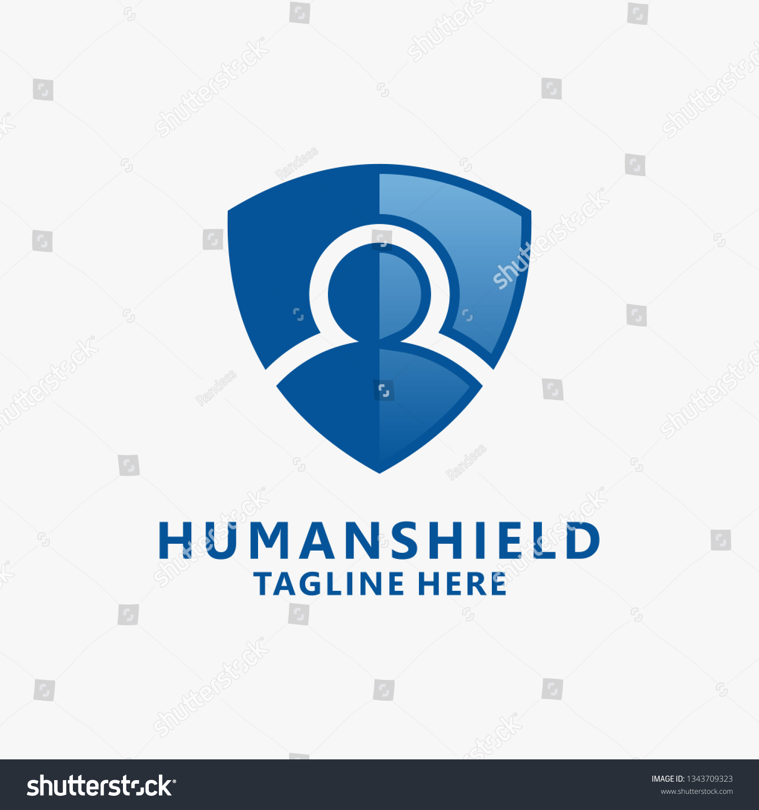 Human Shield Logo Design Stock Vector (Royalty Free) 1343709323
