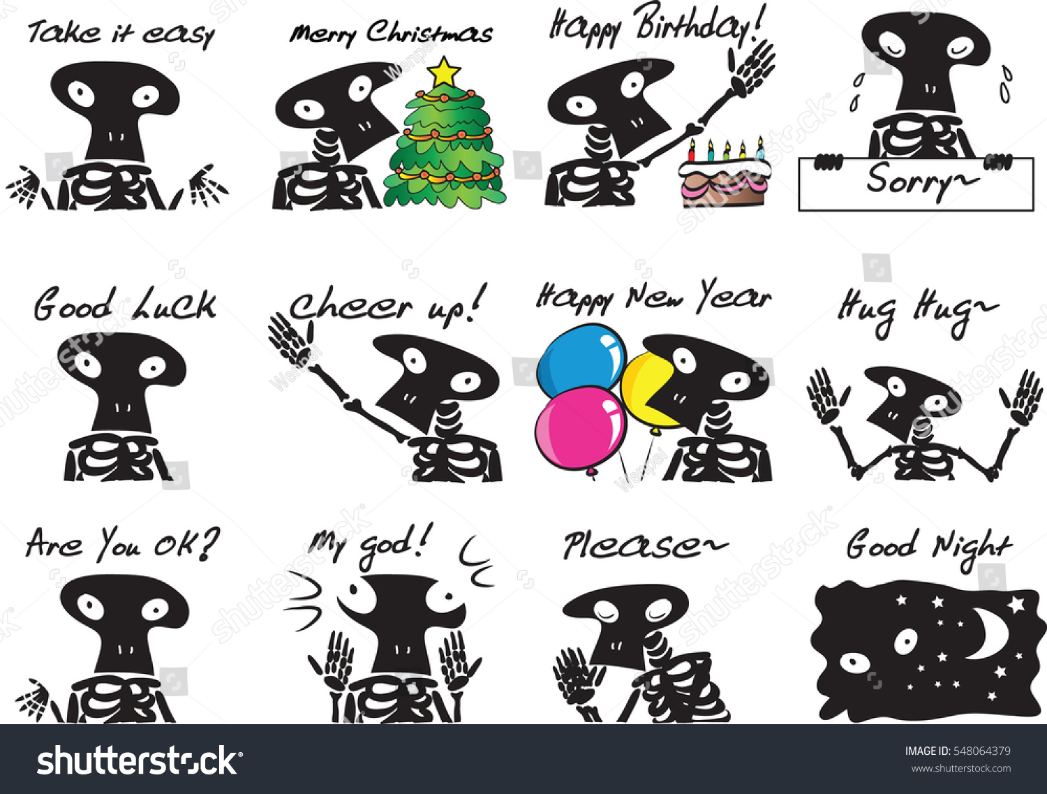 Human Skeleton Cartoon Set Stock Vector (Royalty Free) 548064379 ...