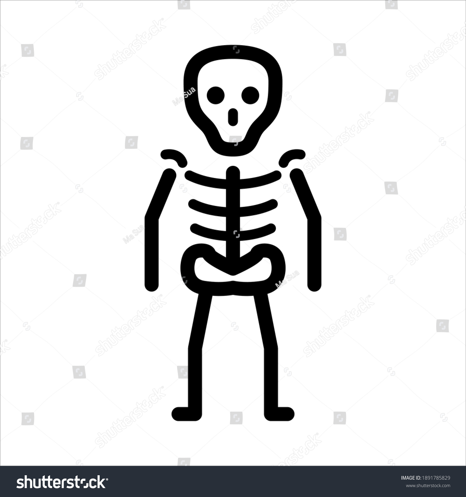 Human Skeleton Icon Vector Graphic Illustration Stock Vector (Royalty ...