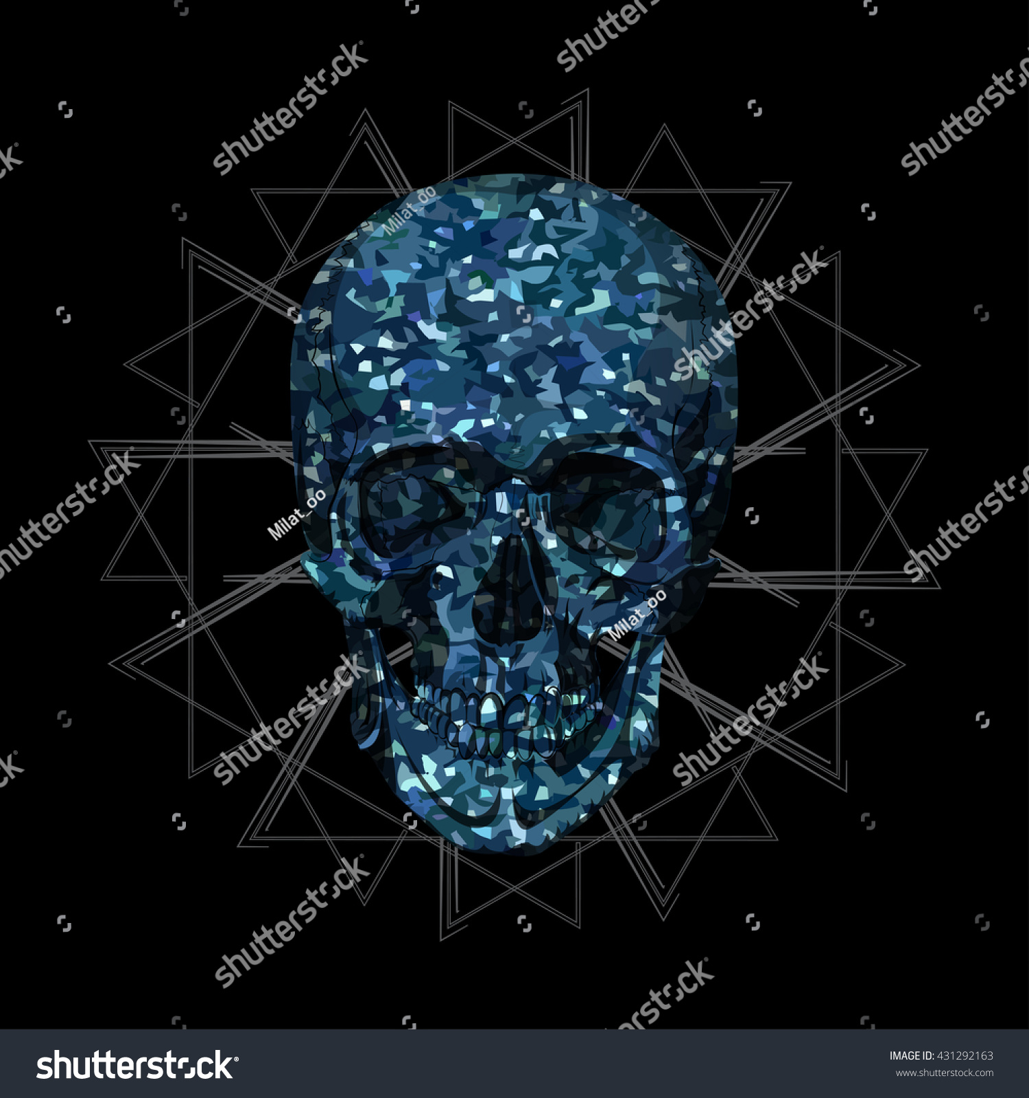 Human Skull Bones Skeleton Dead Stock Vector (Royalty Free) 431292163 ...